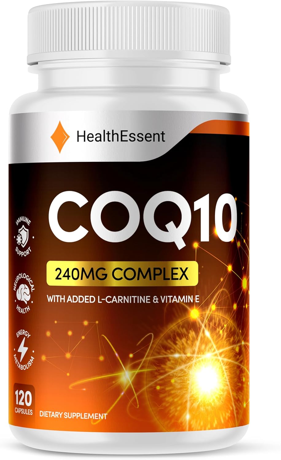 CoQ10 Supplement, 240mg Complex with Added L Carnitine & Vitamin E ...
