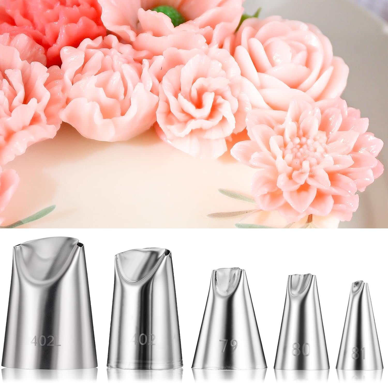 Amazon.com: Wilton Flower Icing Piping Tips with 5 Size Rose Petal ...