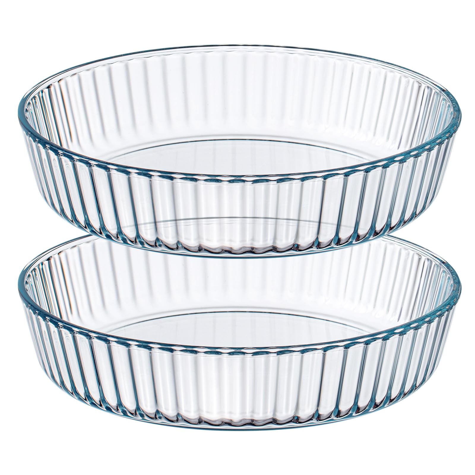 Amazon.com: Domensi 2 Pcs Glass Pie Dish for Baking 10.3 Inch Clear ...