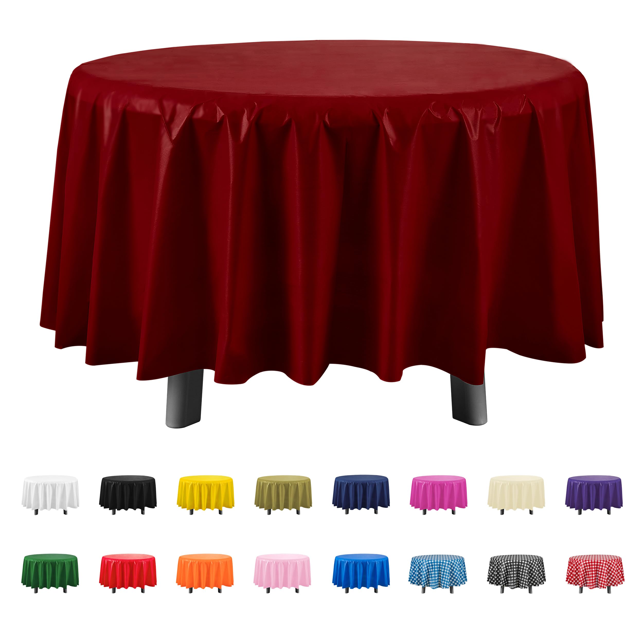 Amazon.com: Eleclassi Burgundy 12 Pack Premium Round Disposable Plastic ...