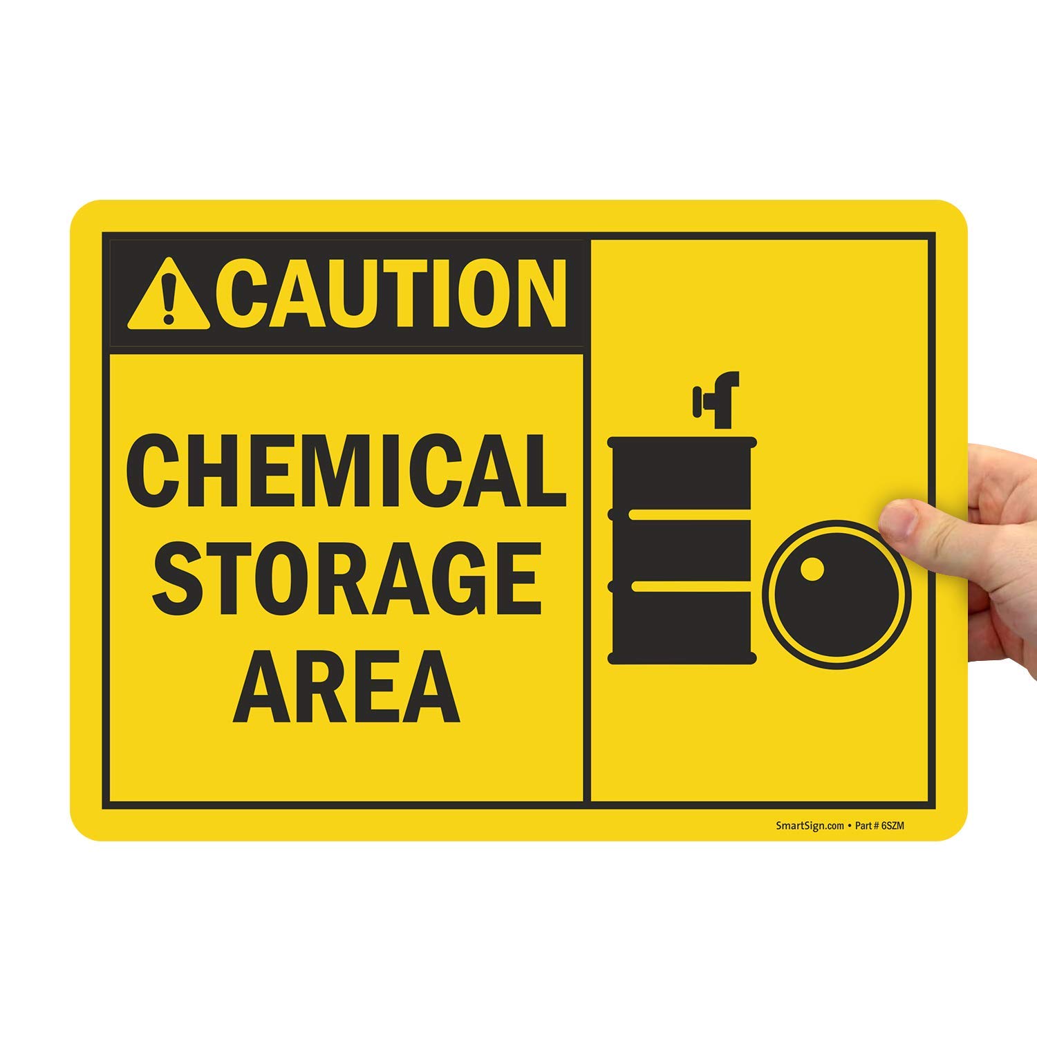 SmartSign"Caution - Chemical Storage Area" Label | 10" x 14" Laminated ...