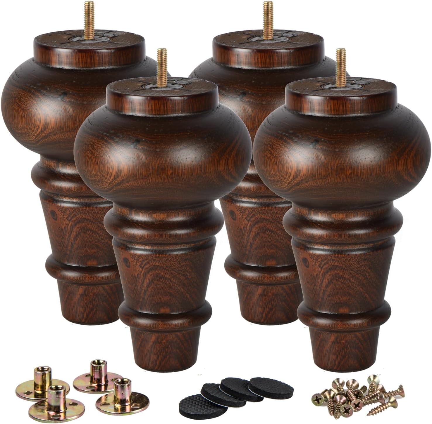 Amazon.com: La Vane 10 inch / 26cm Wooden Furniture Legs, 4PCS Soild ...