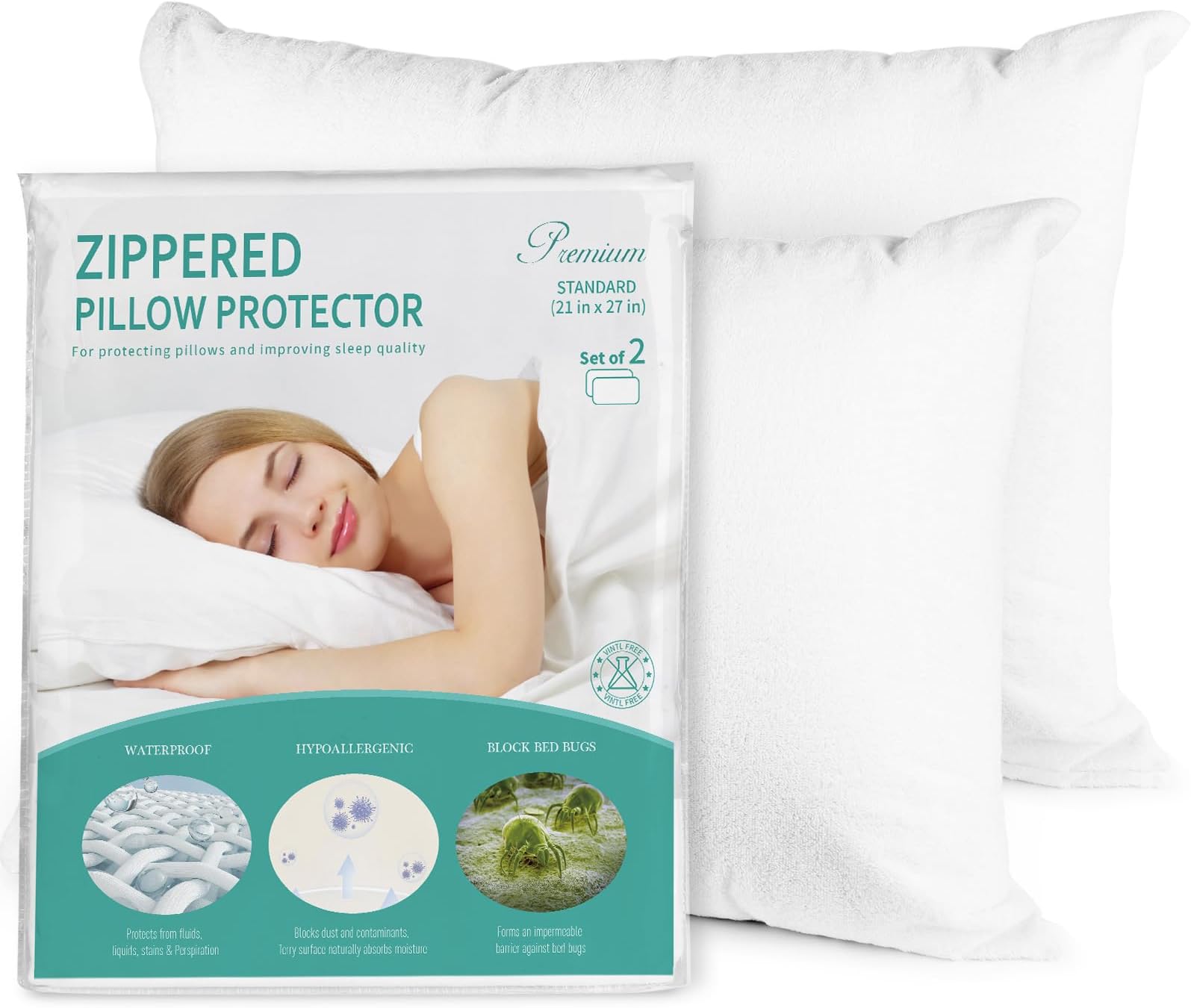 Amazon.com: CALM NITE Pillow Protector 2 Pack - Extra Soft Knit ...