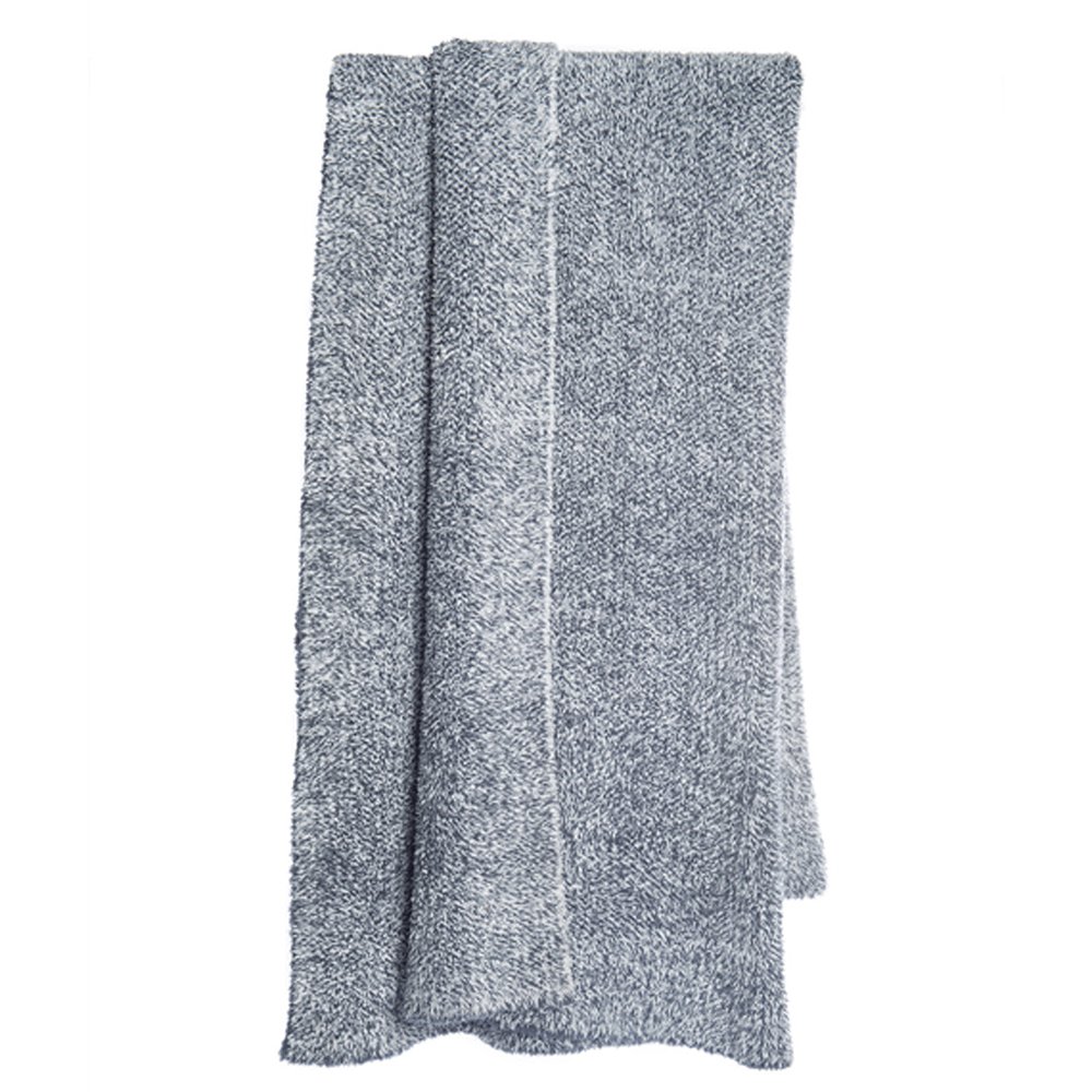 Amazon.com: Barefoot Dreams CozyChic® Heathered Throw Slate Blue/White ...