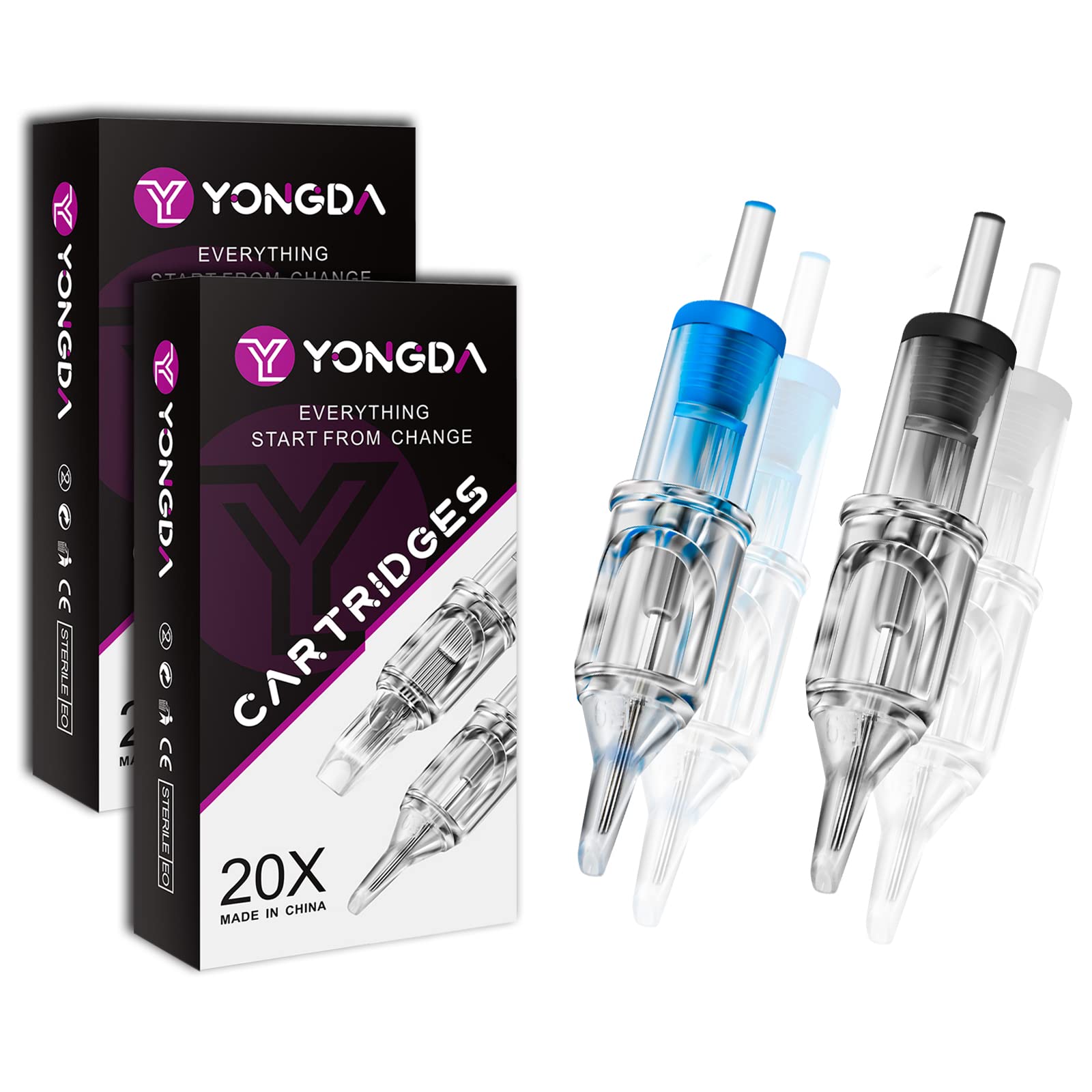 Amazon.com: YONGDA Tattoo Needles Cartridges 40pcs Mixed 1203RL 1205RL ...