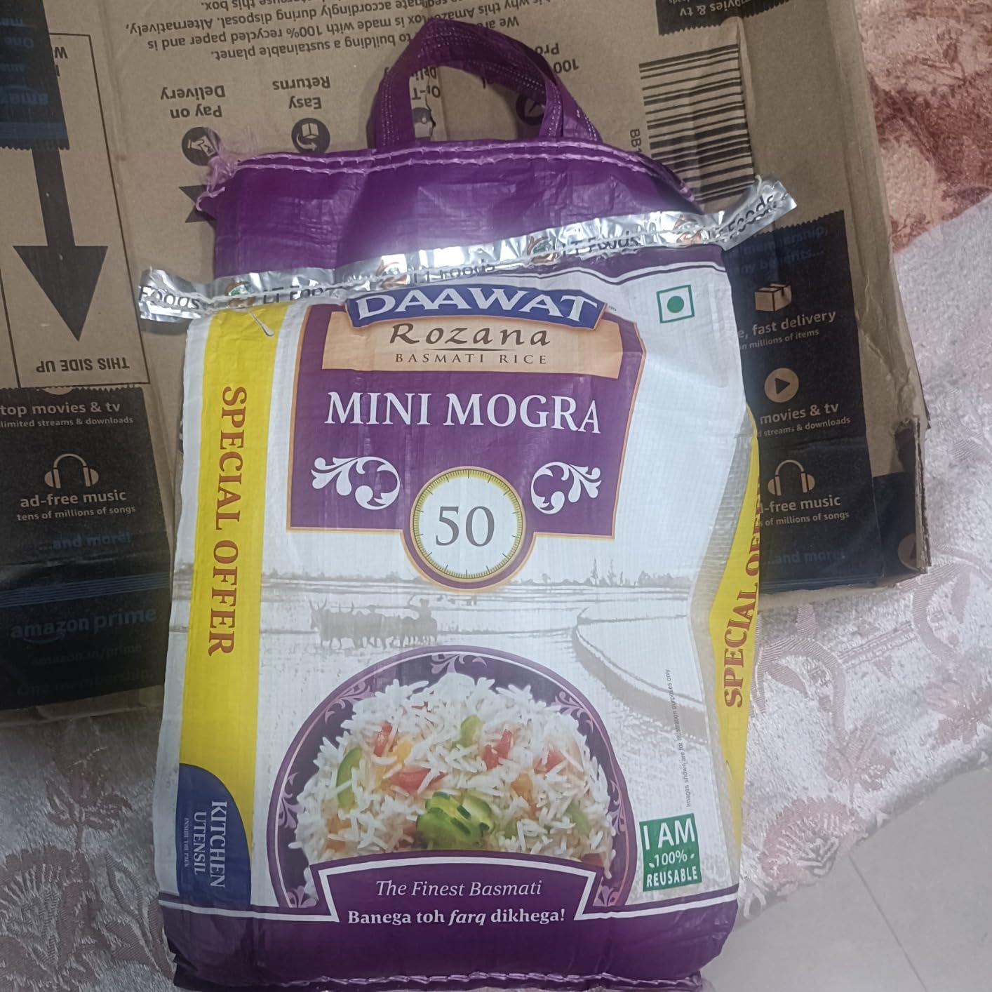 Daawat Sehat/Rozana Basmati Rice Mini Mogra, 5kg : Amazon.in: Grocery ...