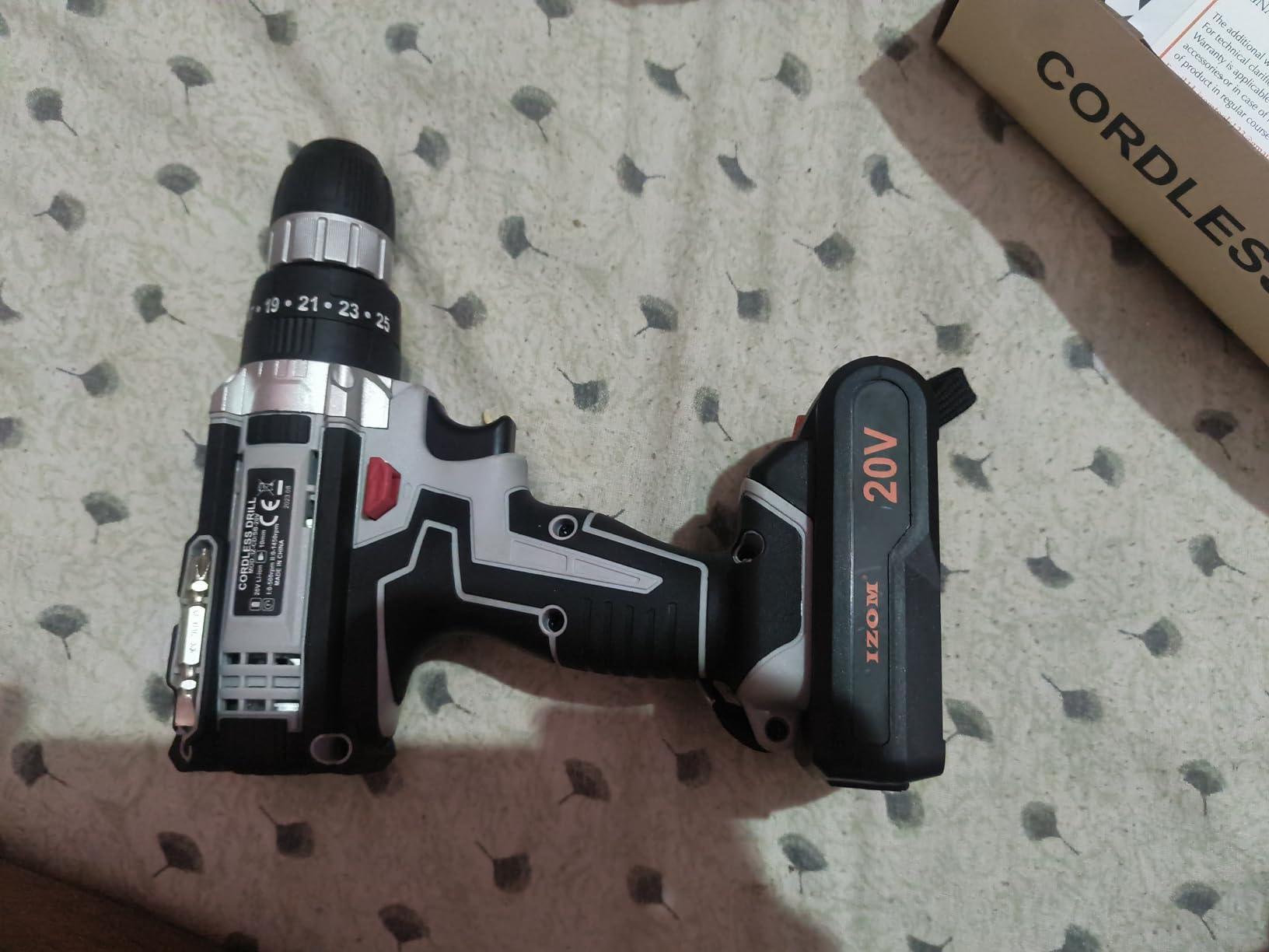 IZOM IZ-CD/SB-20V Cordless Drill Machine With Multiple Torque Settings ...