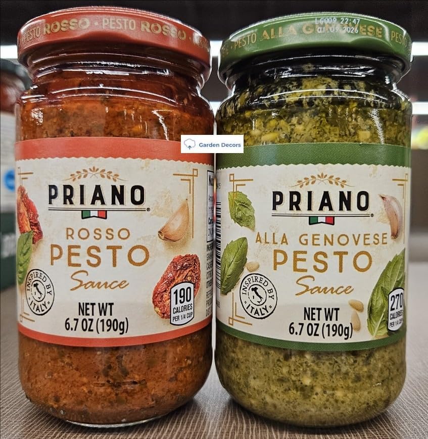 Amazon.com : Generic Priano Rosso Pesto and Alla Genovese Pesto Sauce 6 ...