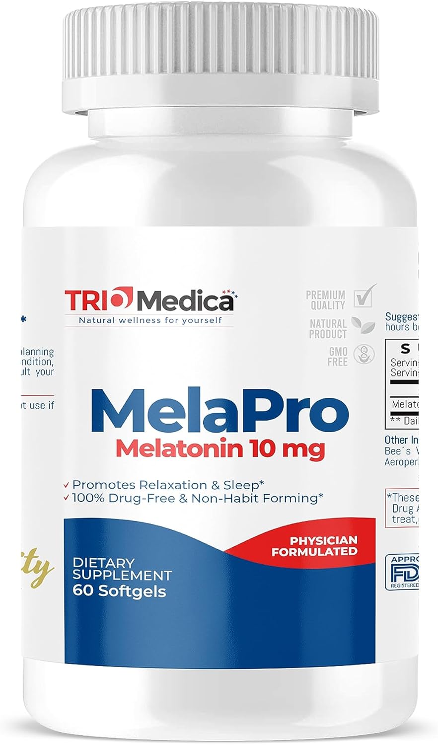 Amazon.com: MelaPro Melatonin 10mg, Easy to Swallow, 100% Drug Free ...