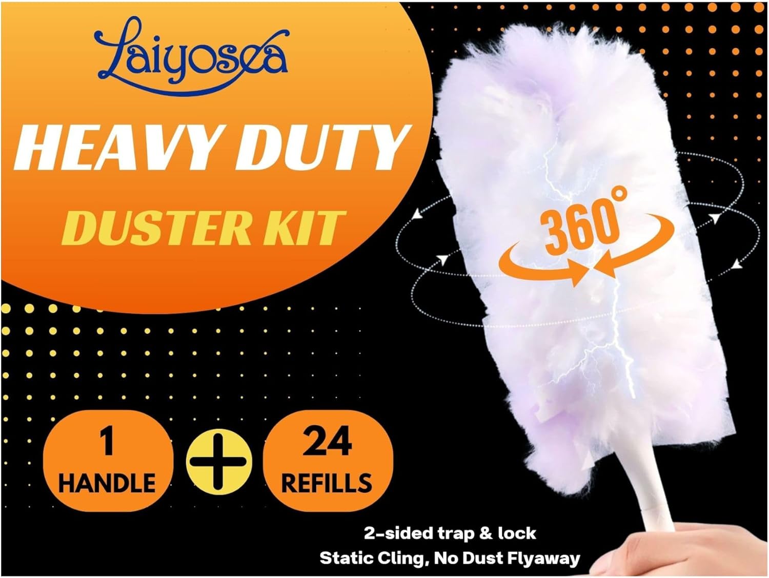 Amazon.com: Heavy Duty Duster Kit with 24 Refills & Handle - Compatible ...
