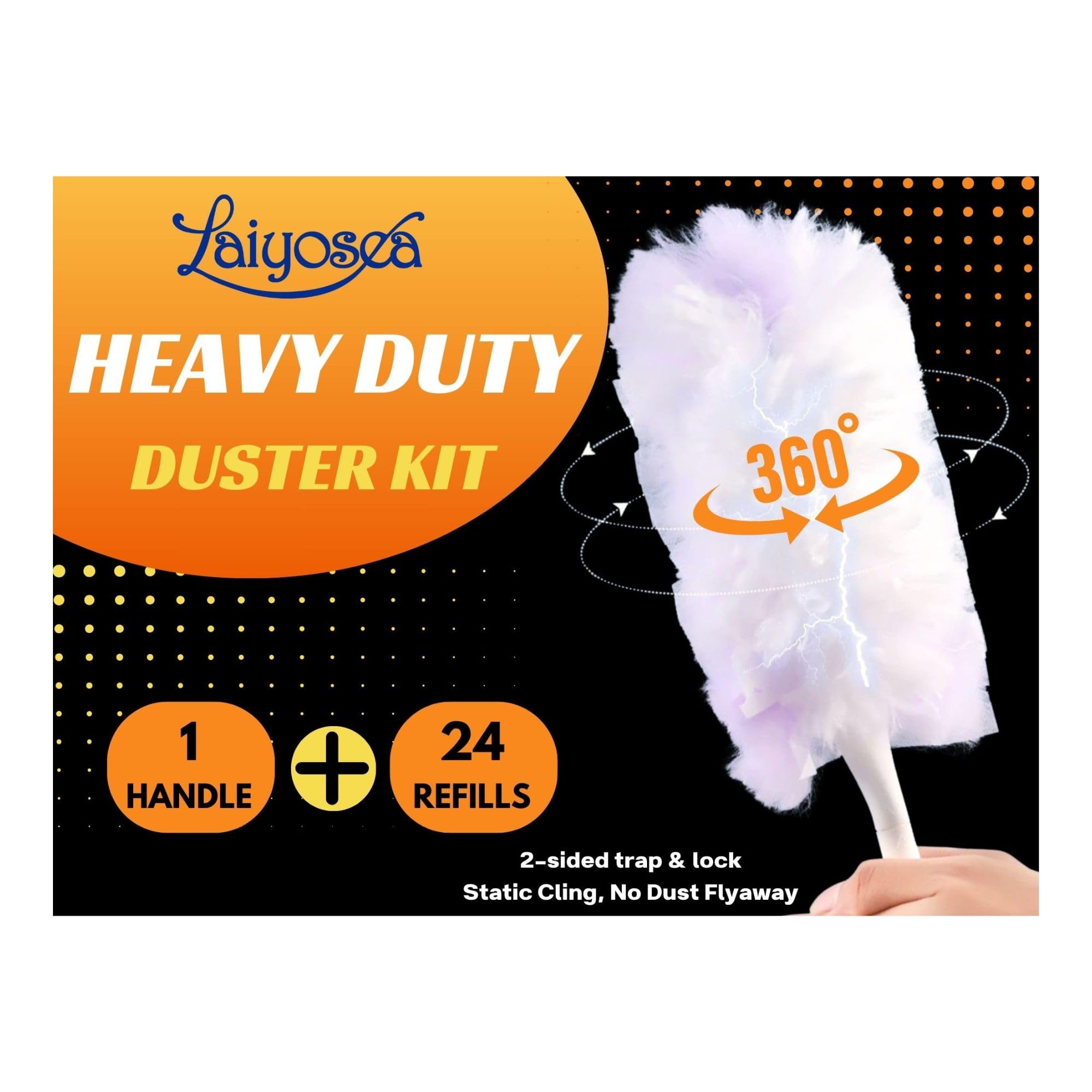 Amazon.com: Heavy Duty Duster Kit with 24 Refills & Handle - Compatible ...