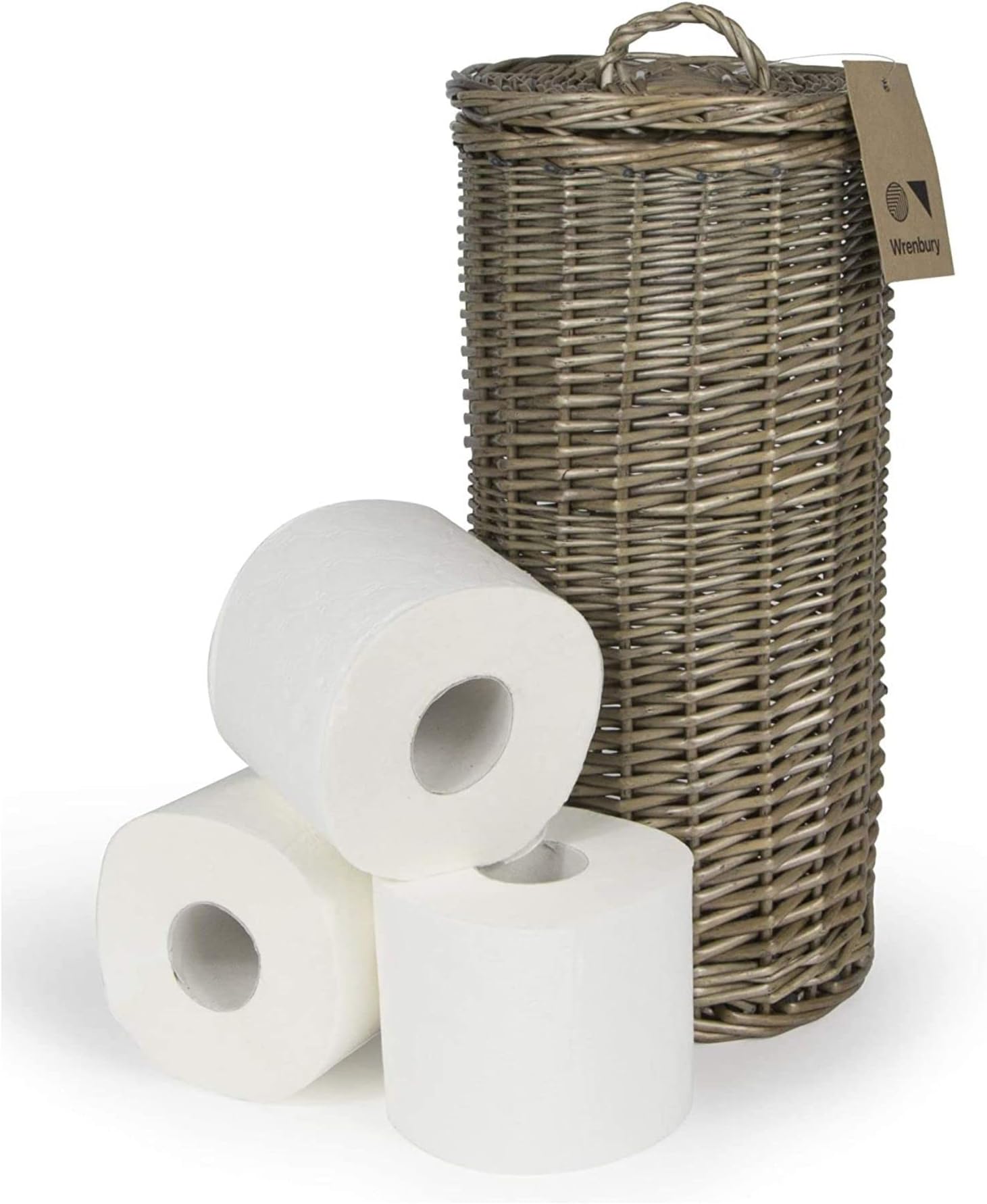 Katie Jane HOME Antique Wash Wicker Toilet Loo Roll Basket Holder Tidy ...