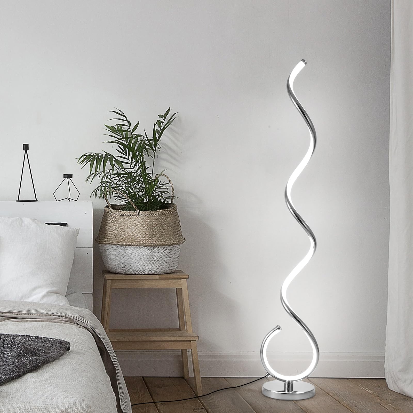 EIDISUNY Modern Floor Lamp for Living Room, LED Spiral Floor Lamps with ...