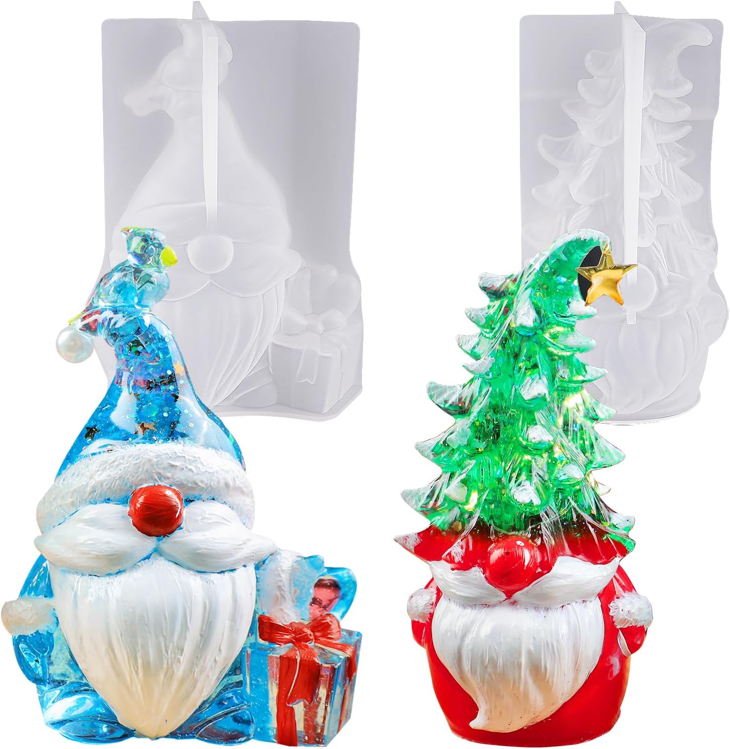 Amazon.com: LET'S RESIN Christmas Gnomes Resin Molds, 2 Pcs Santa ...
