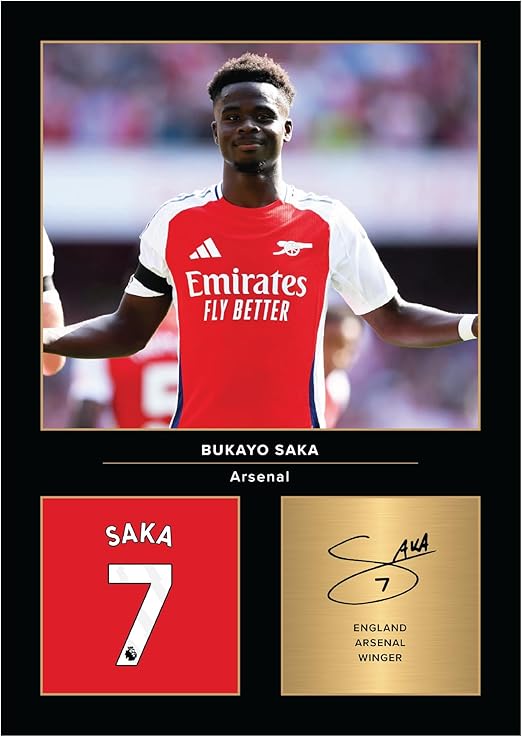 Icons Wall Art Bukayo Saka Signed A4 Printed Photo Picture Display Gift ...