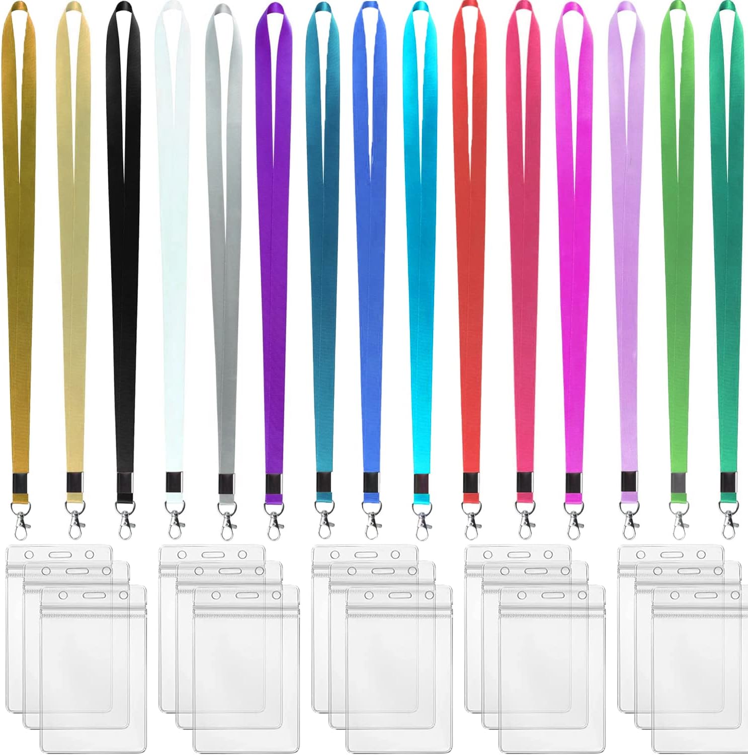 15 Pièces Porte Badge Verticaux Cordon Tour de Cou avec Porte Cartes ...