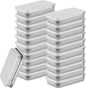 Amazon.com: SHEUTSAN 60 PCS Metal Slide Top Tin Containers, 2.36 x 1.33 ...