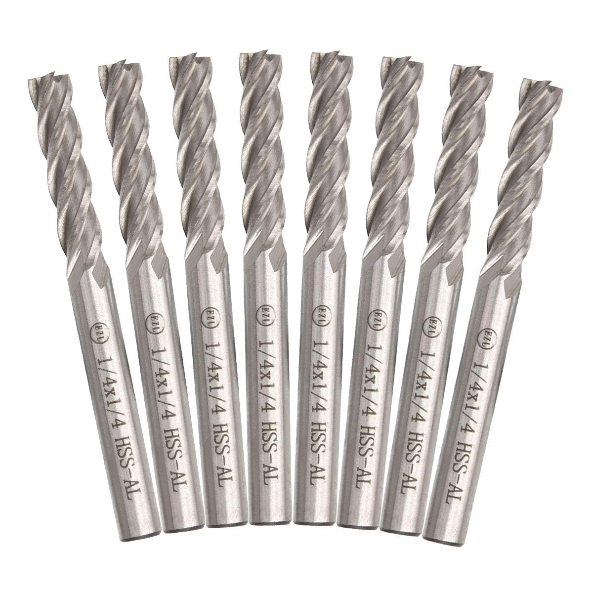 MNKNENG 8 Set 1/4 inch End Mill Bits 4 Flute Straight Milling Cutter ...