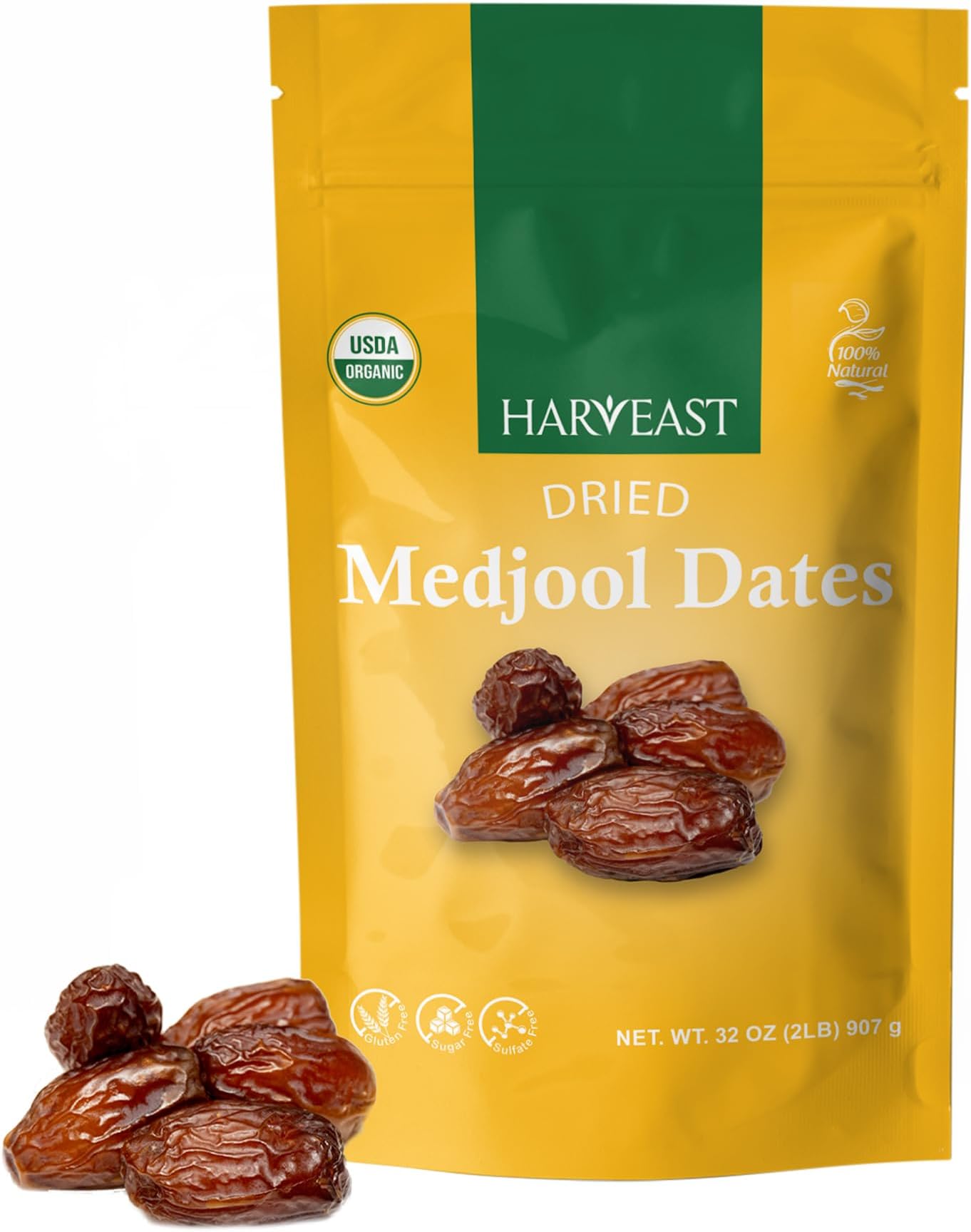 Amazon.com: Harveast Organic Medjool Dates – California Grown Jumbo ...