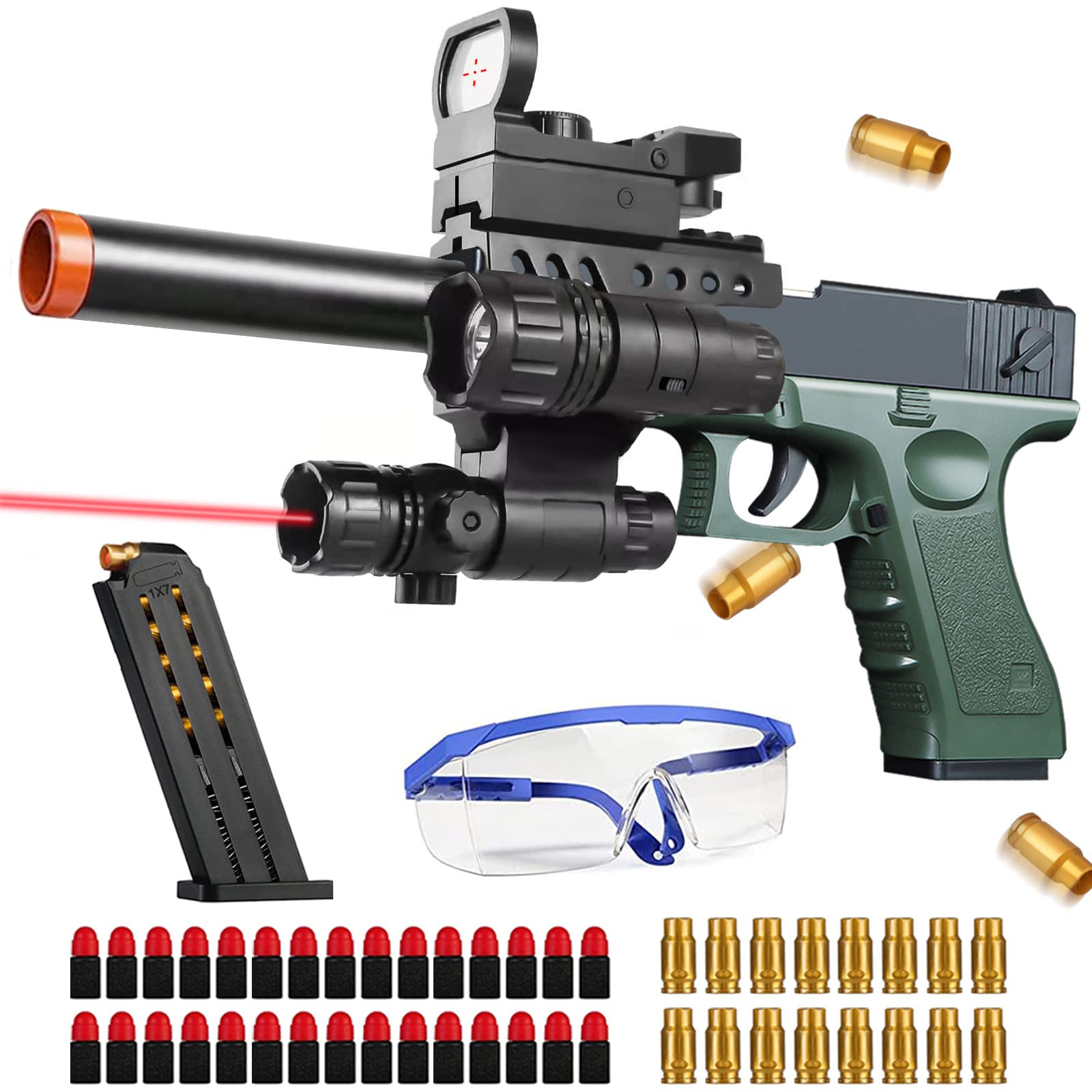 QTGPET Toy Gun, Safety Soft Bullet Toy Pistol, Shooting with Foam ...