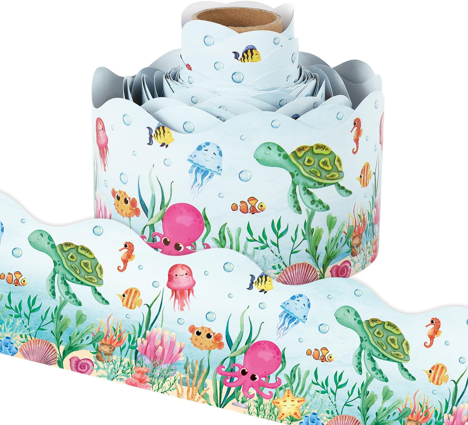 Amazon.com: Big Dot of Happiness Ocean Creatures - Scalloped Classroom ...