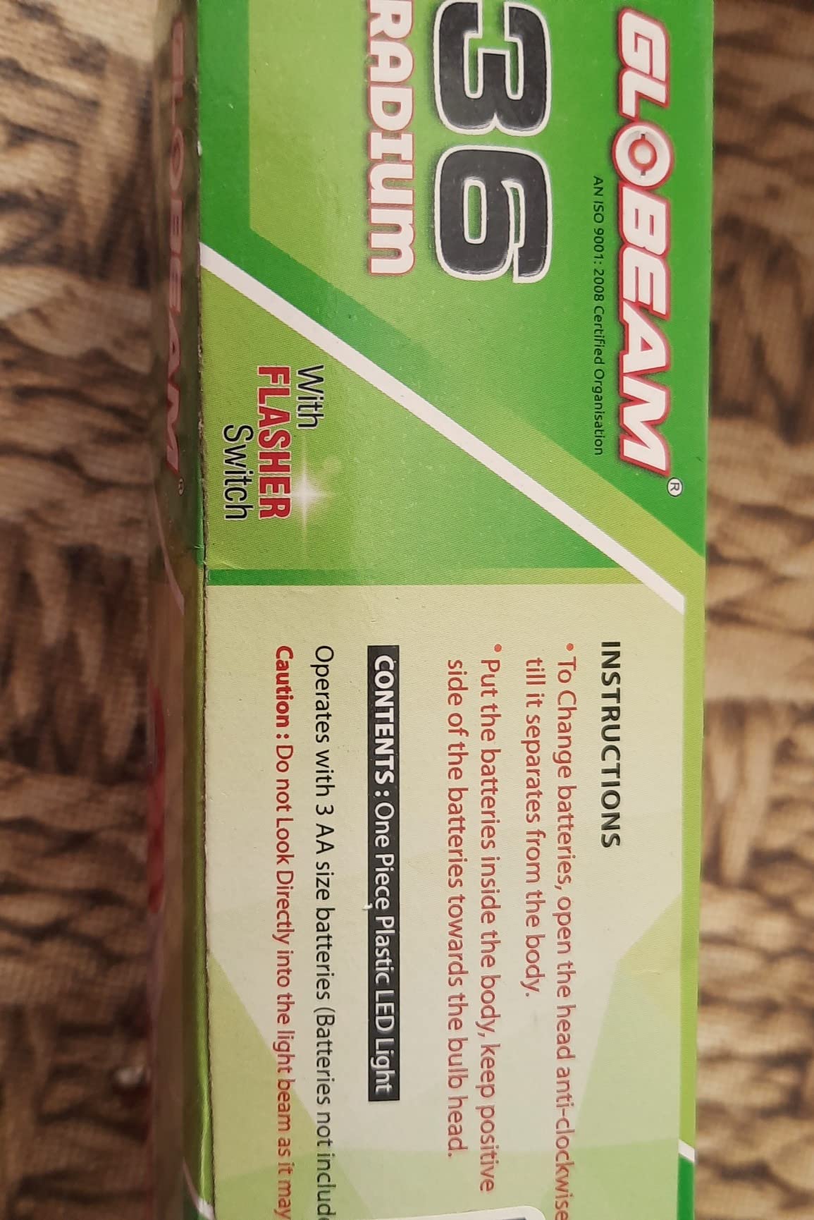 GLOBEAM - 36 Radium Torchlight Operate with 2 AA Size Battery, Radium ...