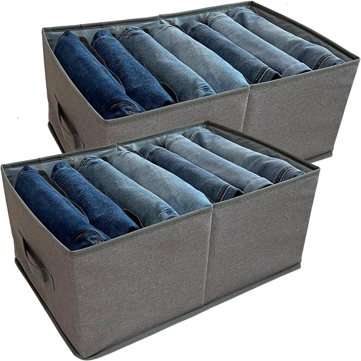 QINGGENG Extra-Large Wardrobe Storage Organiser with Dividers, Foldable ...