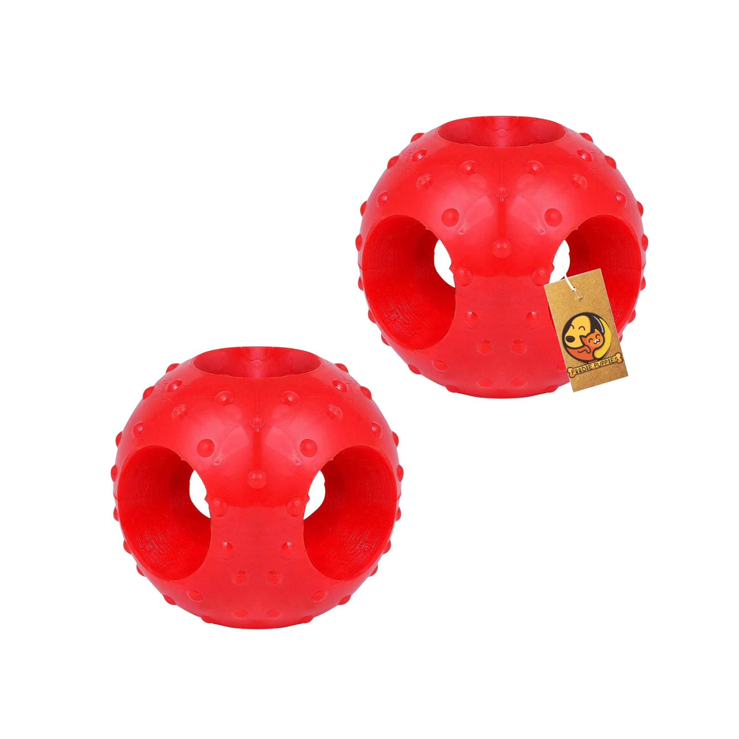 Buy Foodie Puppies Durable Natural Rubber Flavored Chew Hole Ball - 6 ...