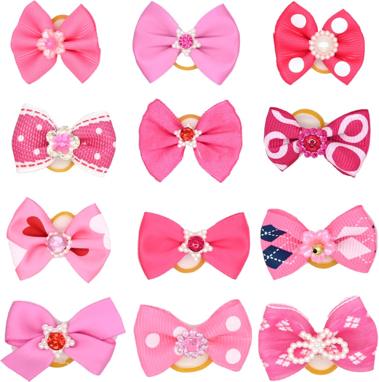 Amazon.com : Dog Hair Bow Bowknot 10 Pack Sakura Pink Dog Hair Bow Cute ...