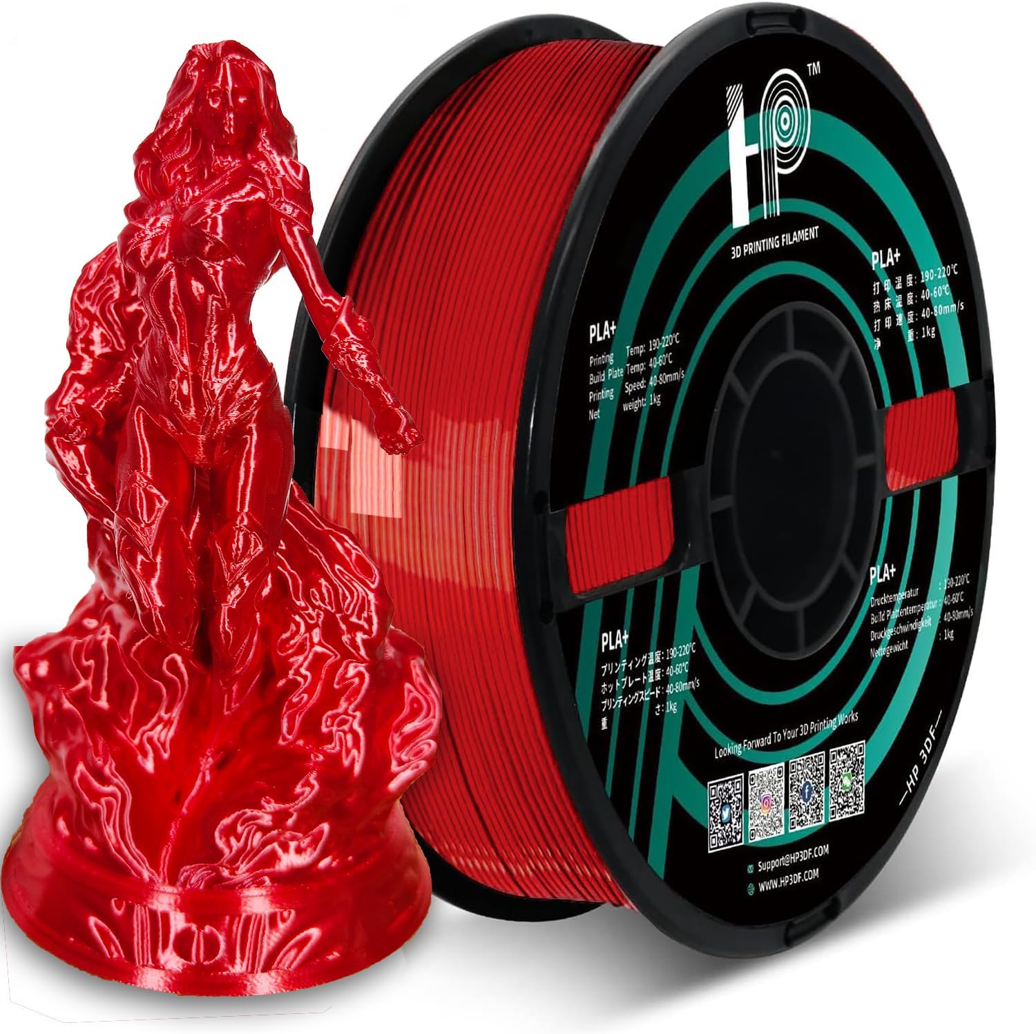 Amazon.com: HP3DF PLA Filament, PLA Plus(PLA+), 3D Printer Filament ...