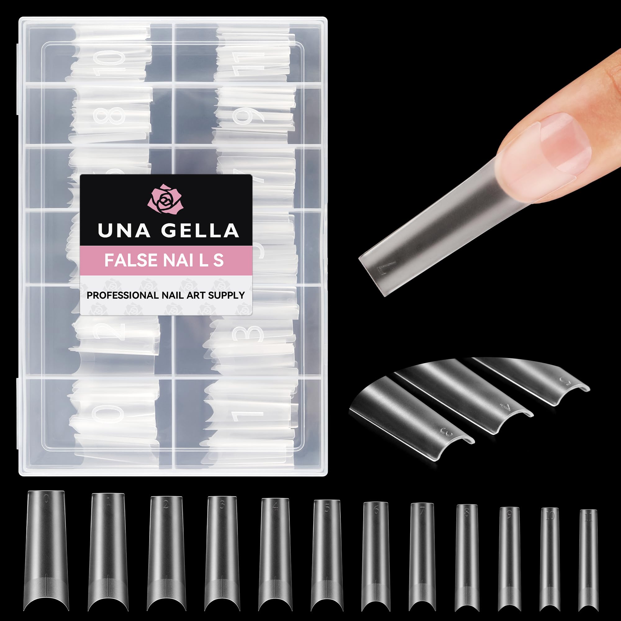 Amazon.com: UNA GELLA Extra Long Square Fake Nails 120pcs Pre-shape Gel ...