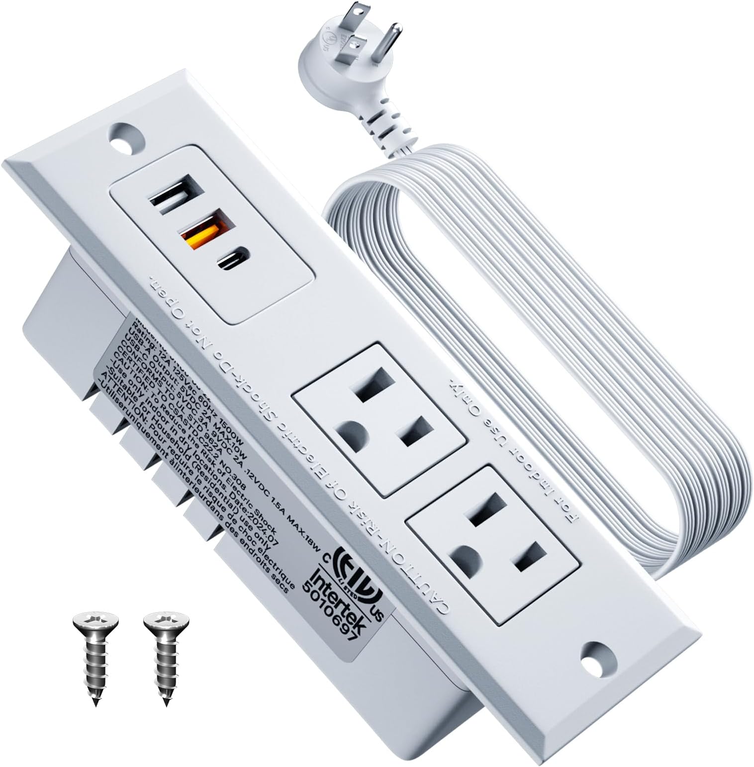 Amazon.com: CCCEI Recessed Power Strip with 45 W USB C Port, Fast ...