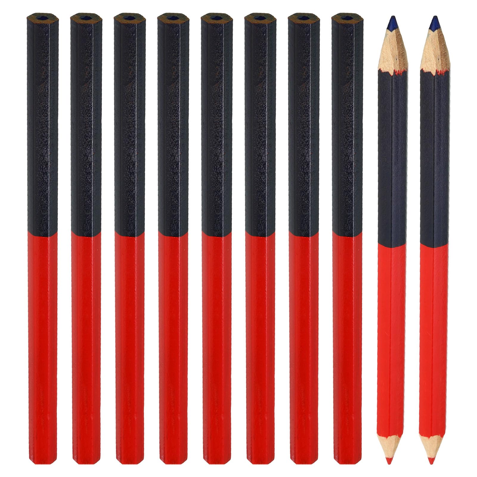 PATIKIL Red and Blue Hexagon Pencils, 48 Pack HB Graphite Pencils Wood ...