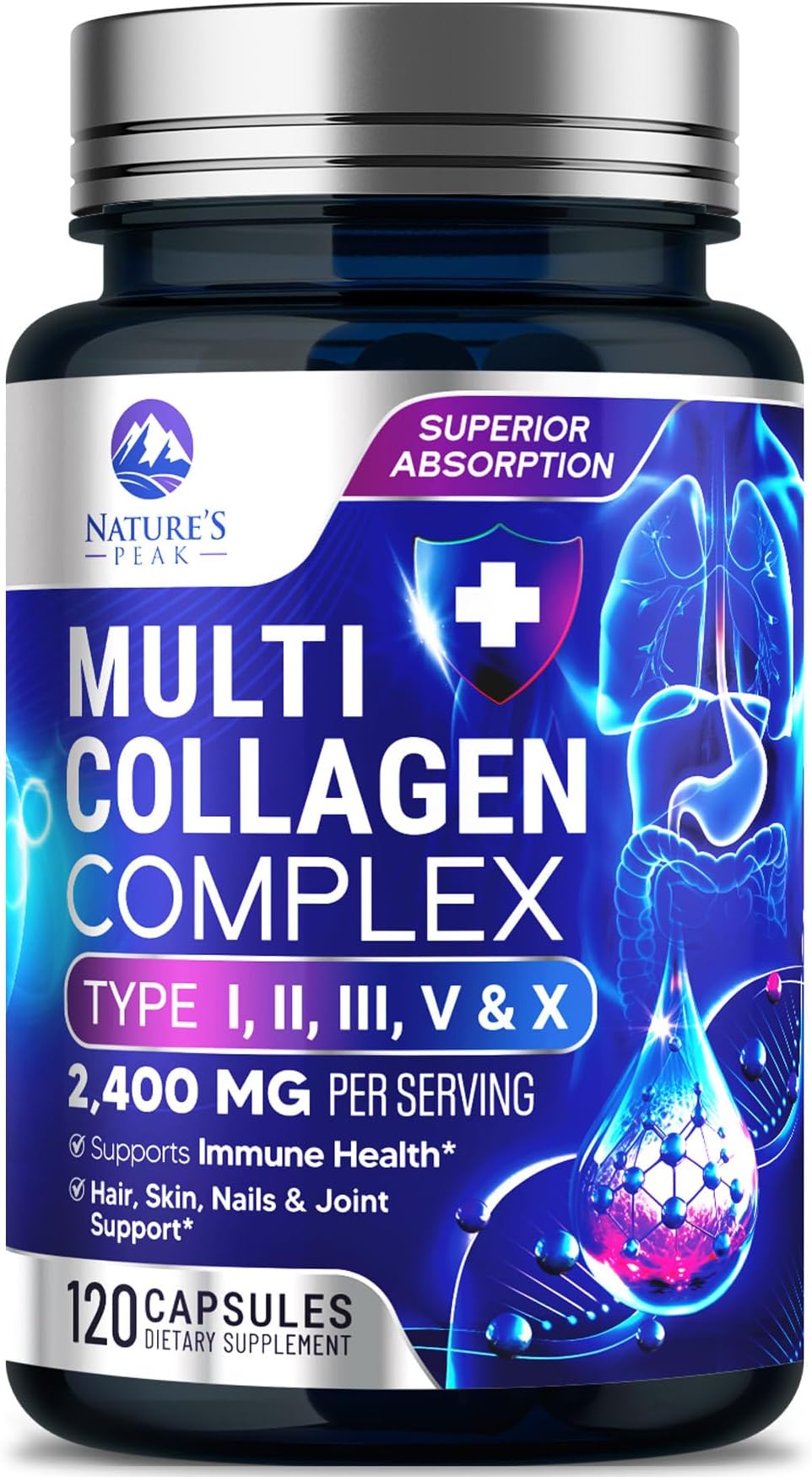 Amazon.com: NutriFlair Multi Collagen Peptides 2250mg, 90 Capsules ...
