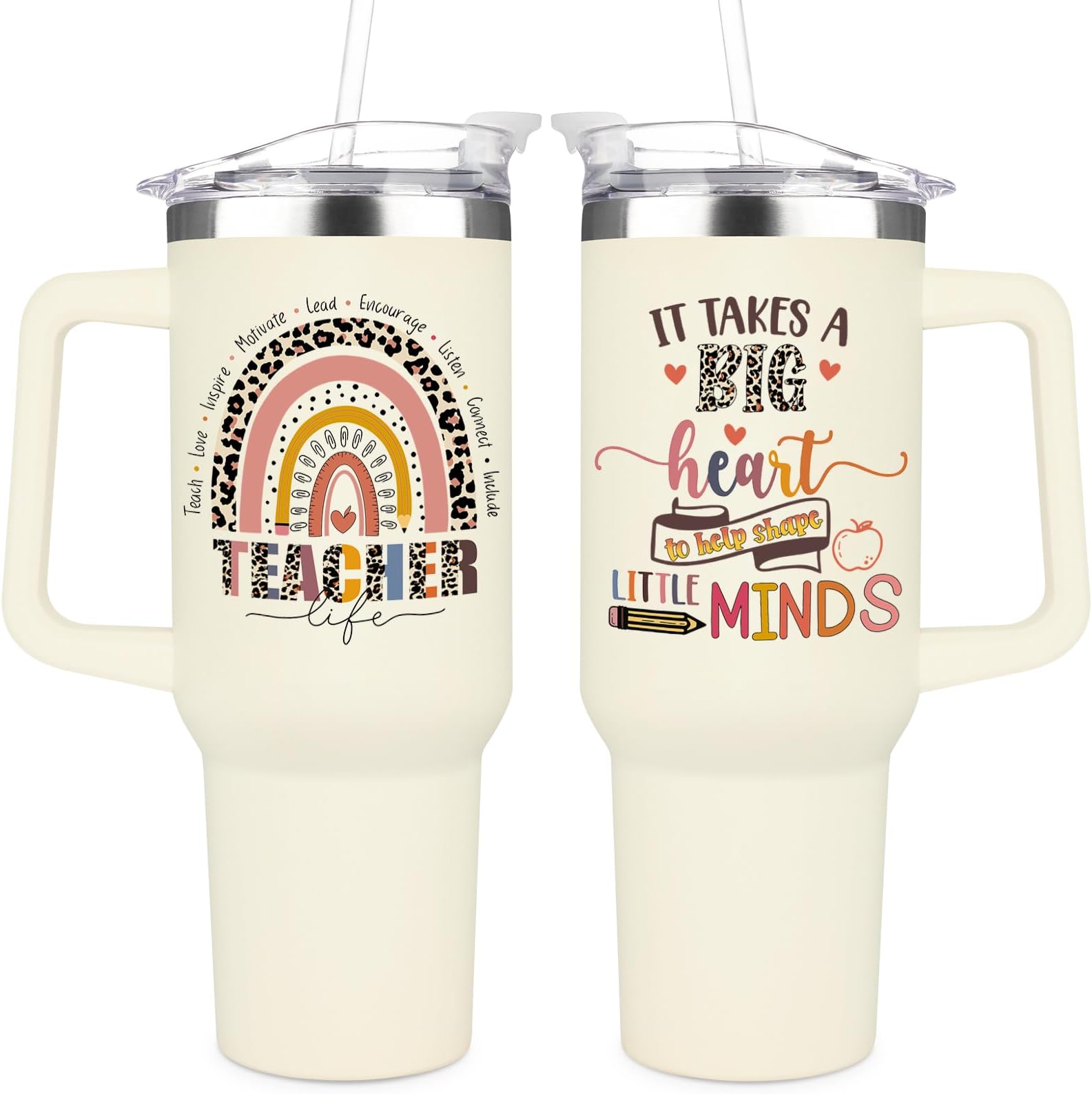 Amazon.com | Teacher Appreciation Cups 40oz Tumbler - It Takes a Big ...
