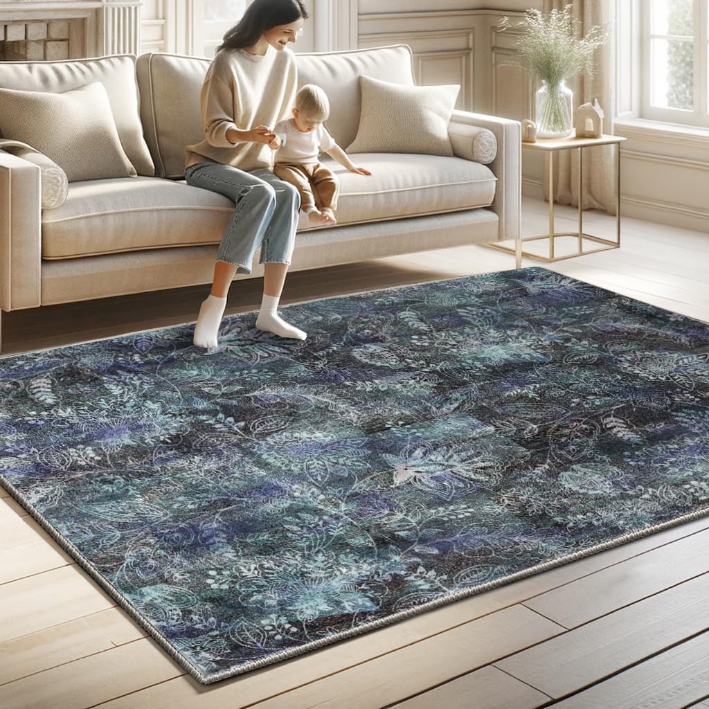Smarcute Bohemian Area Rug for Living Room Floor Mat Machine Washable ...
