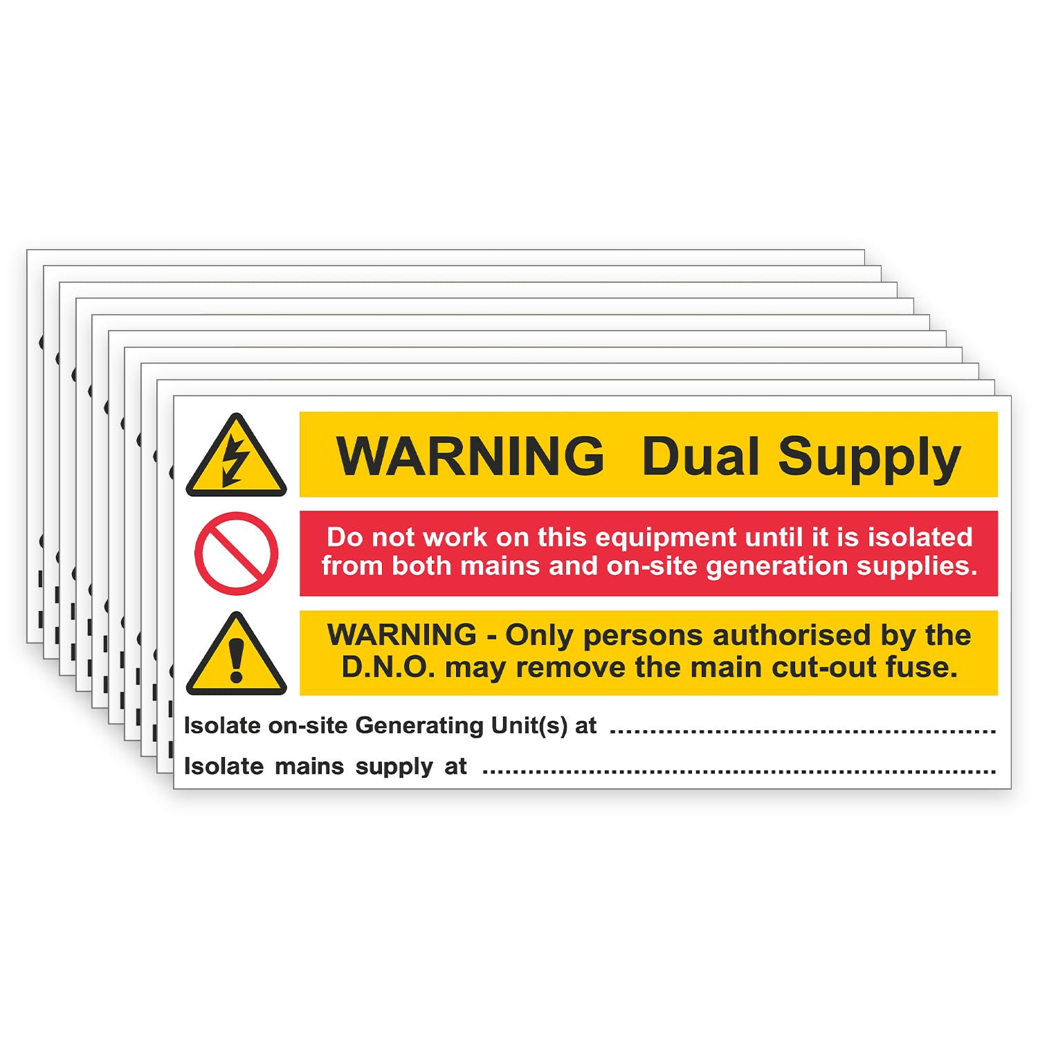 iSigns Warning Signs (Dual Supply Notice), Pack of 10 Dual Supply ...