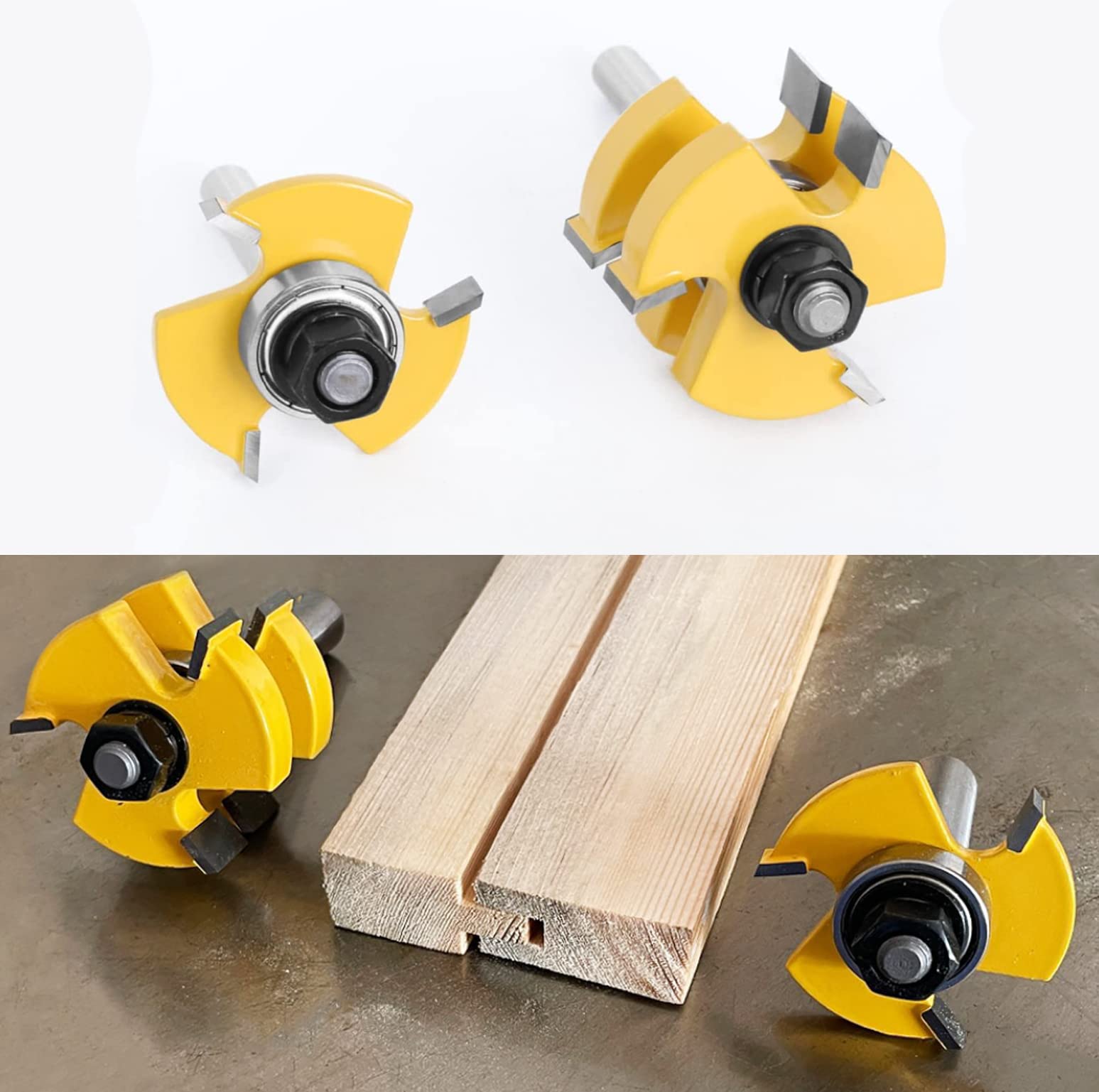 Woodshop Router Bit ATOZTOOLS 12Pcs 1/2"Shank Straight Woodworking