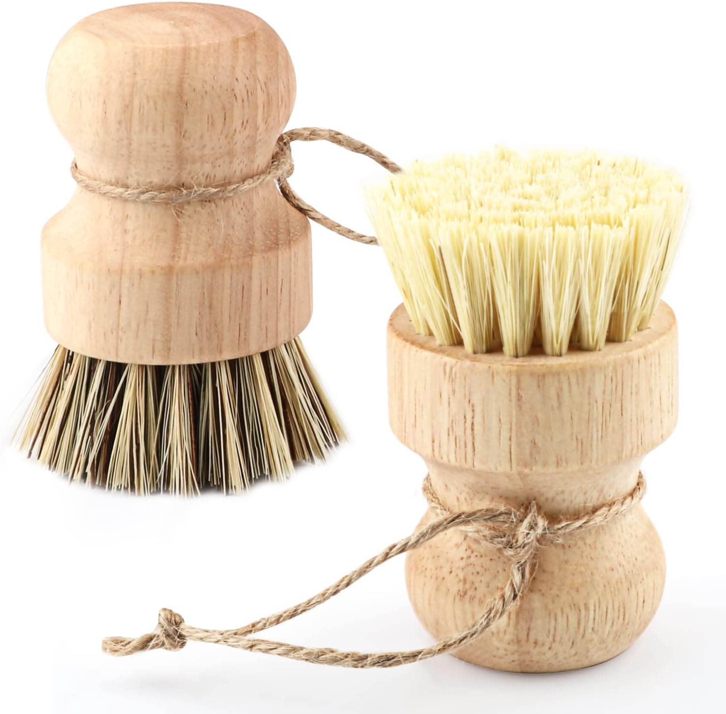 Amazon.com: 2 Pack Dish Scrub Brushes Wooden Pot Cleaning Scrubbers ...