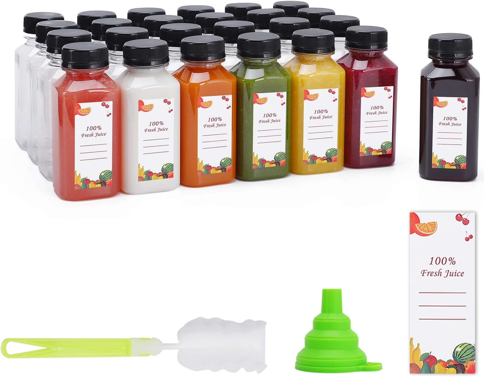 Amazon.com: YOIYINI 6Pcs Plastic Juice Bottles with Caps,12oz Reusable ...