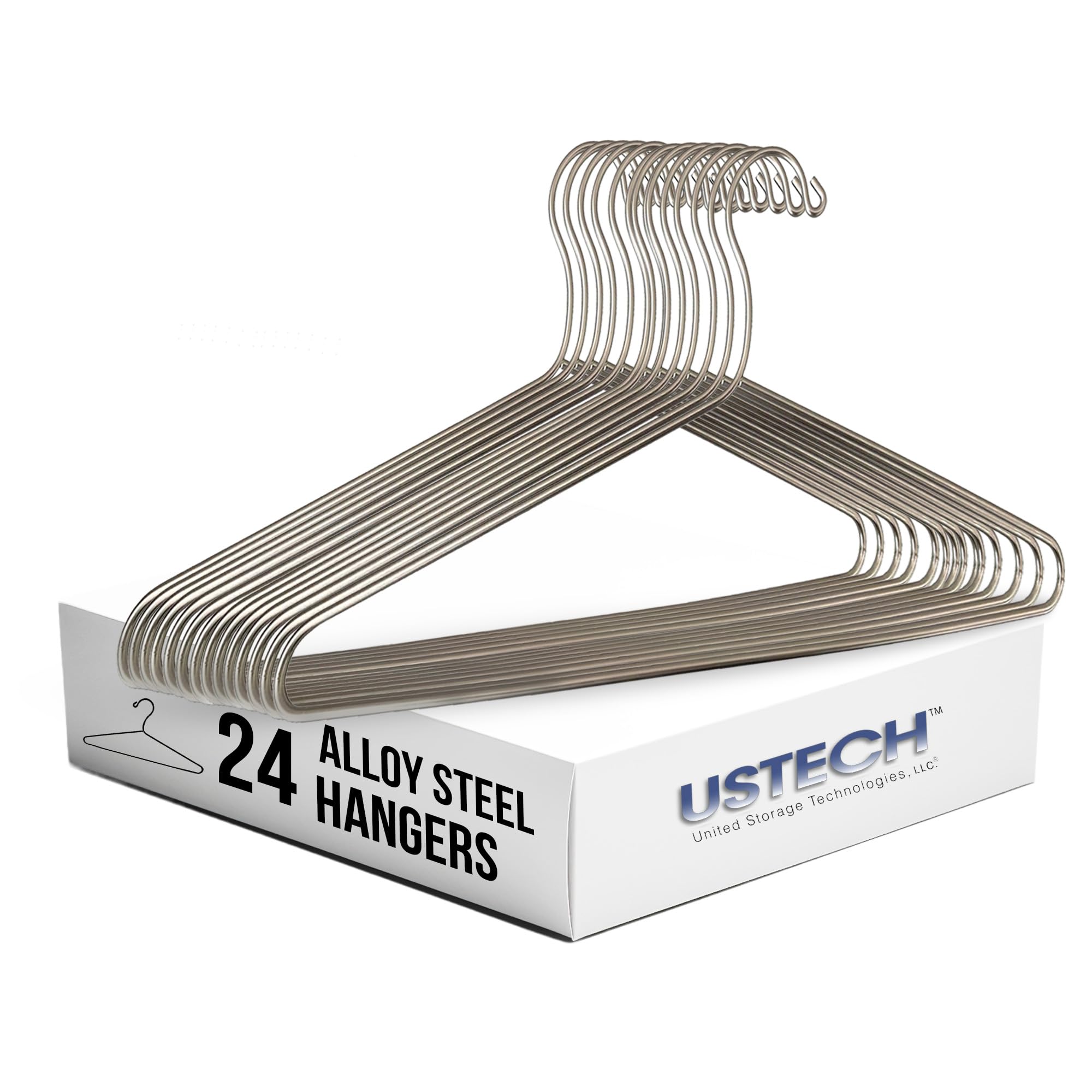 Amazon.com: Metal Hangers 24 Pack, Wire Hangers for Clothes, Heavy Duty ...