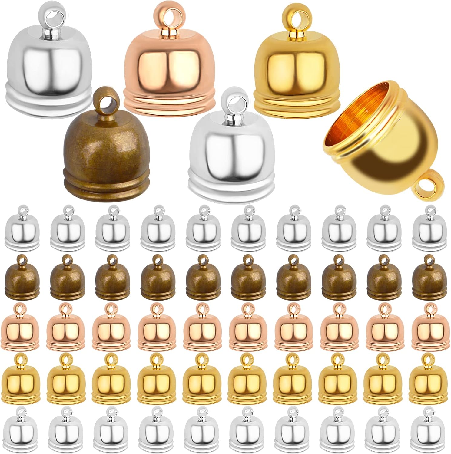 Amazon.com: Aylifu 50pcs Brass Tassel Caps, Leather Ends Caps Glue in ...