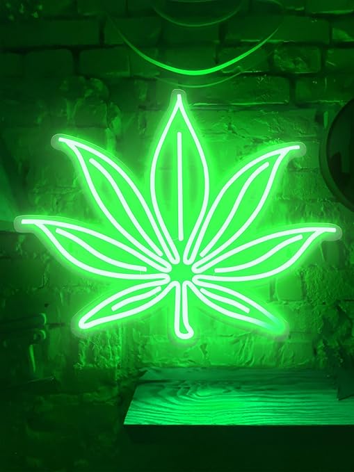 Green Neon Leaf Sign - Neon Signs Leaf 21.6 x 20.8 in Led Neon Signs ...
