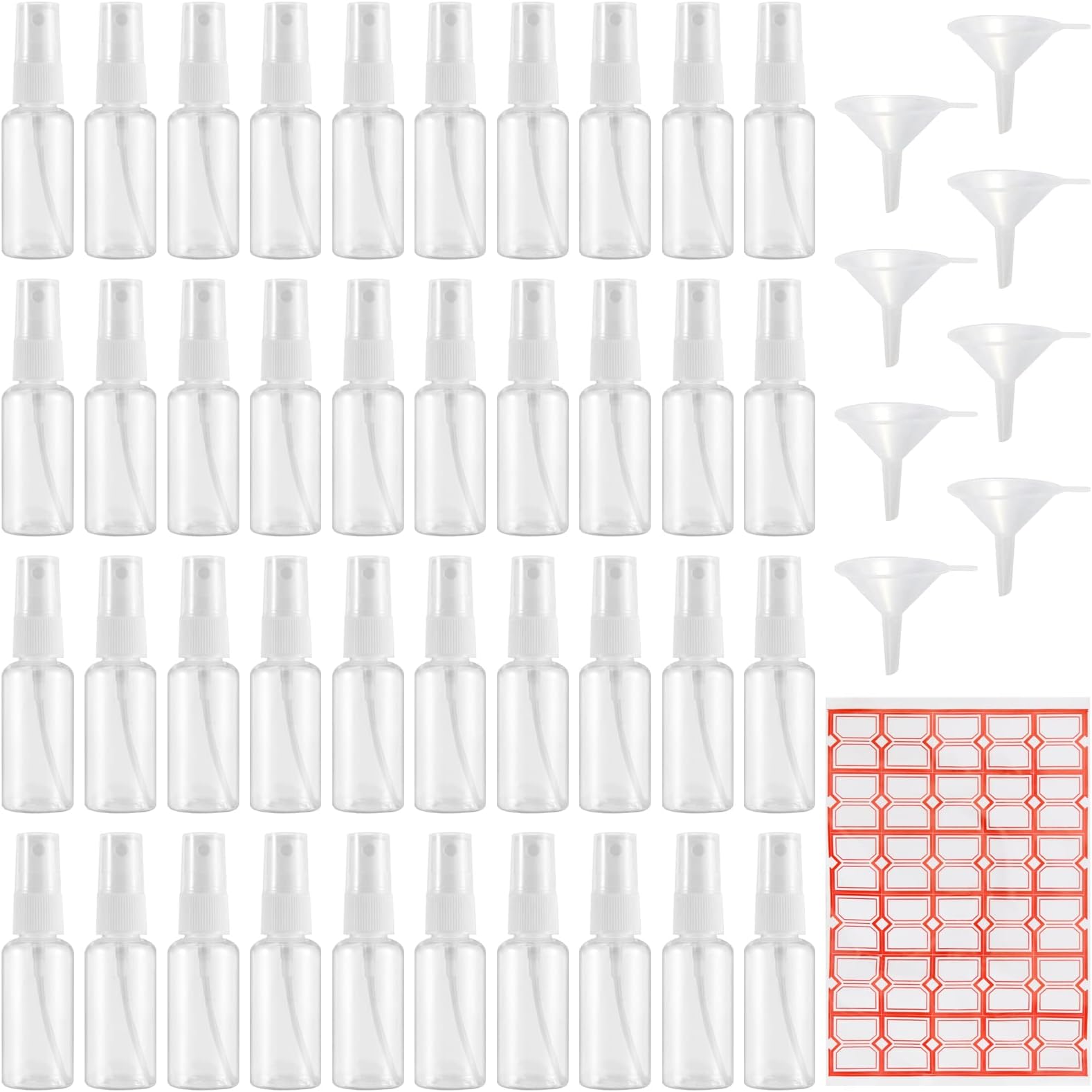 Fine Mist Spray Bottle - 7 Pack 30ml Travel Bottles, Clear Empty Refillable Plastic Mini Bottles ...