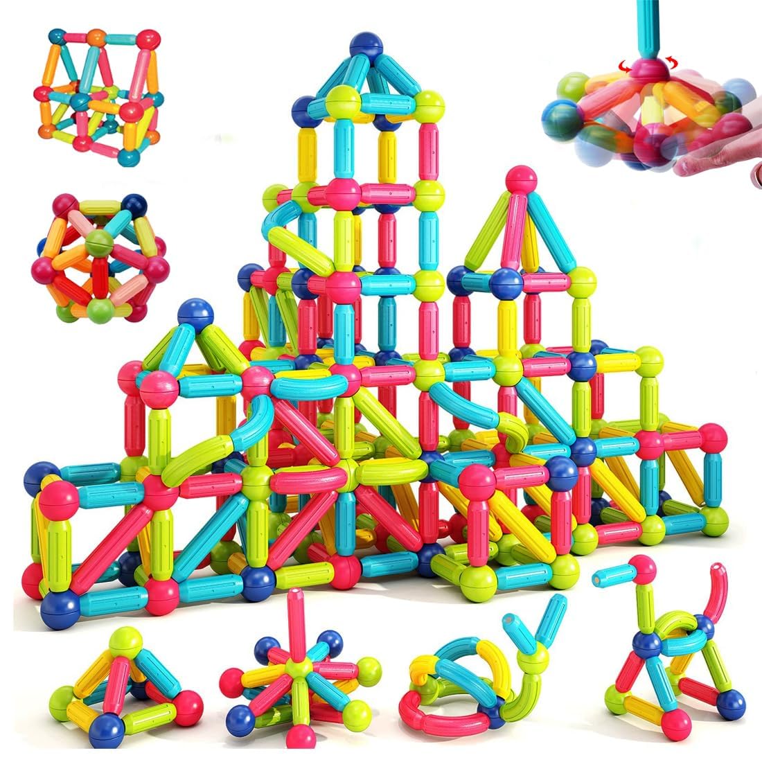 PN AVAN Magnetic Sticks & Balls Set for Kids,Toys for Kids,Magnetic ...