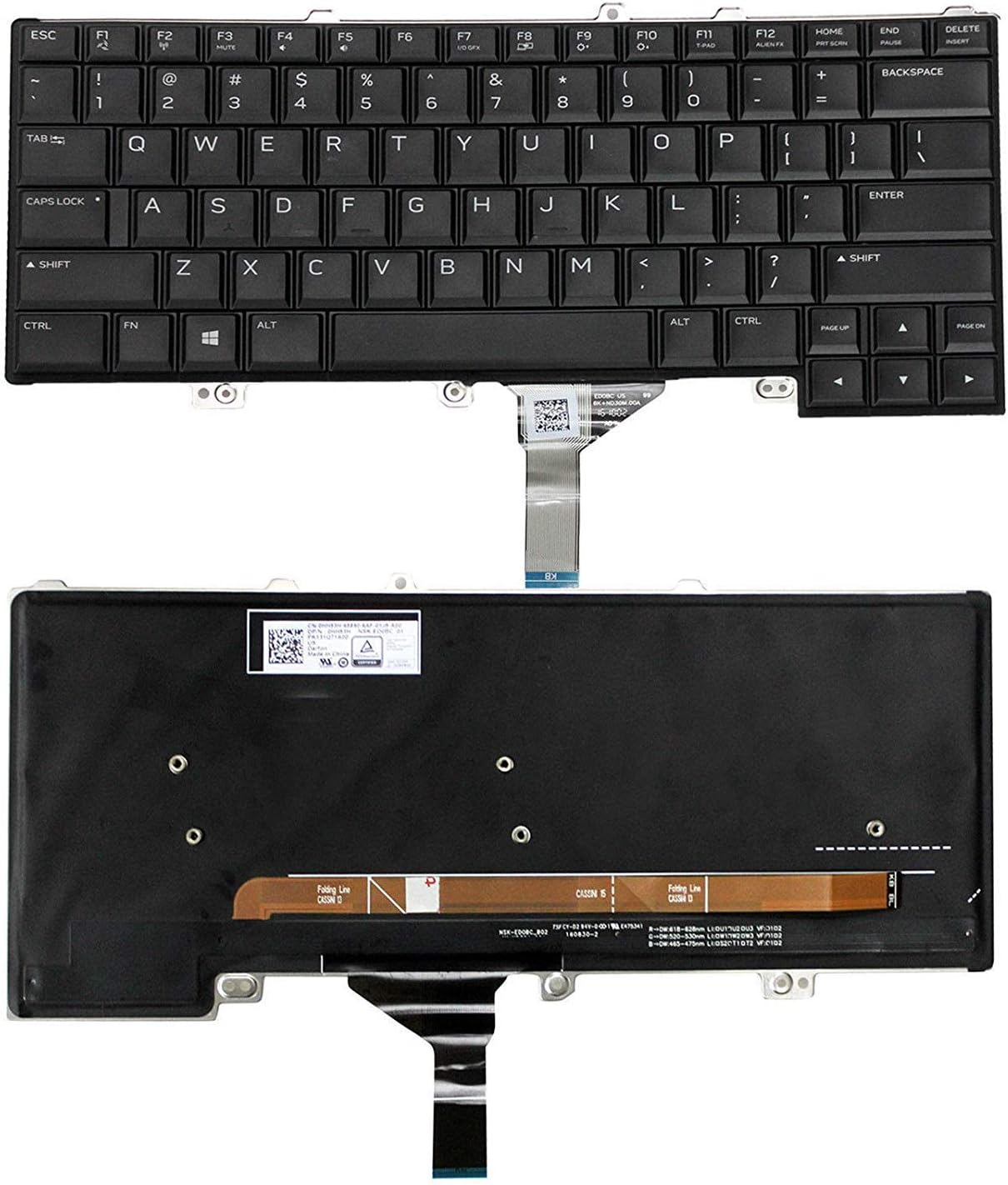 Teclado retroiluminado preto para laptop dos EUA para Dell Alienware 13 ...