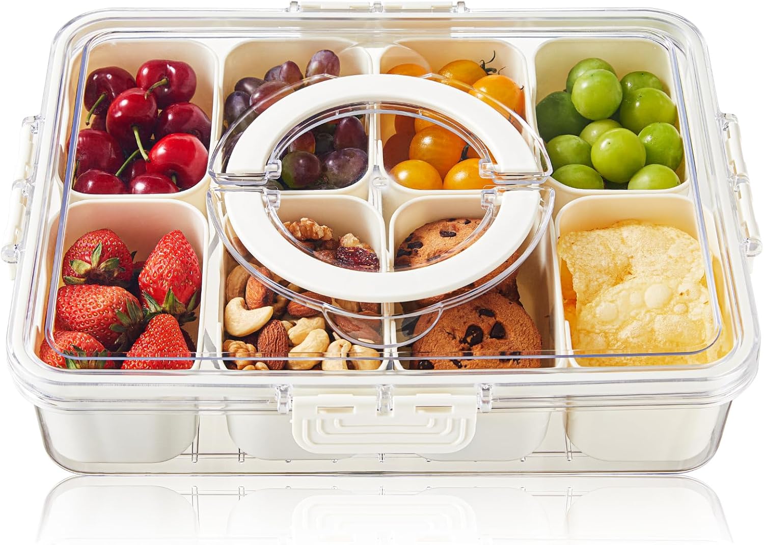 Amazon.com: Julifond Snack Box Container Divided Serving Tray with Lid ...
