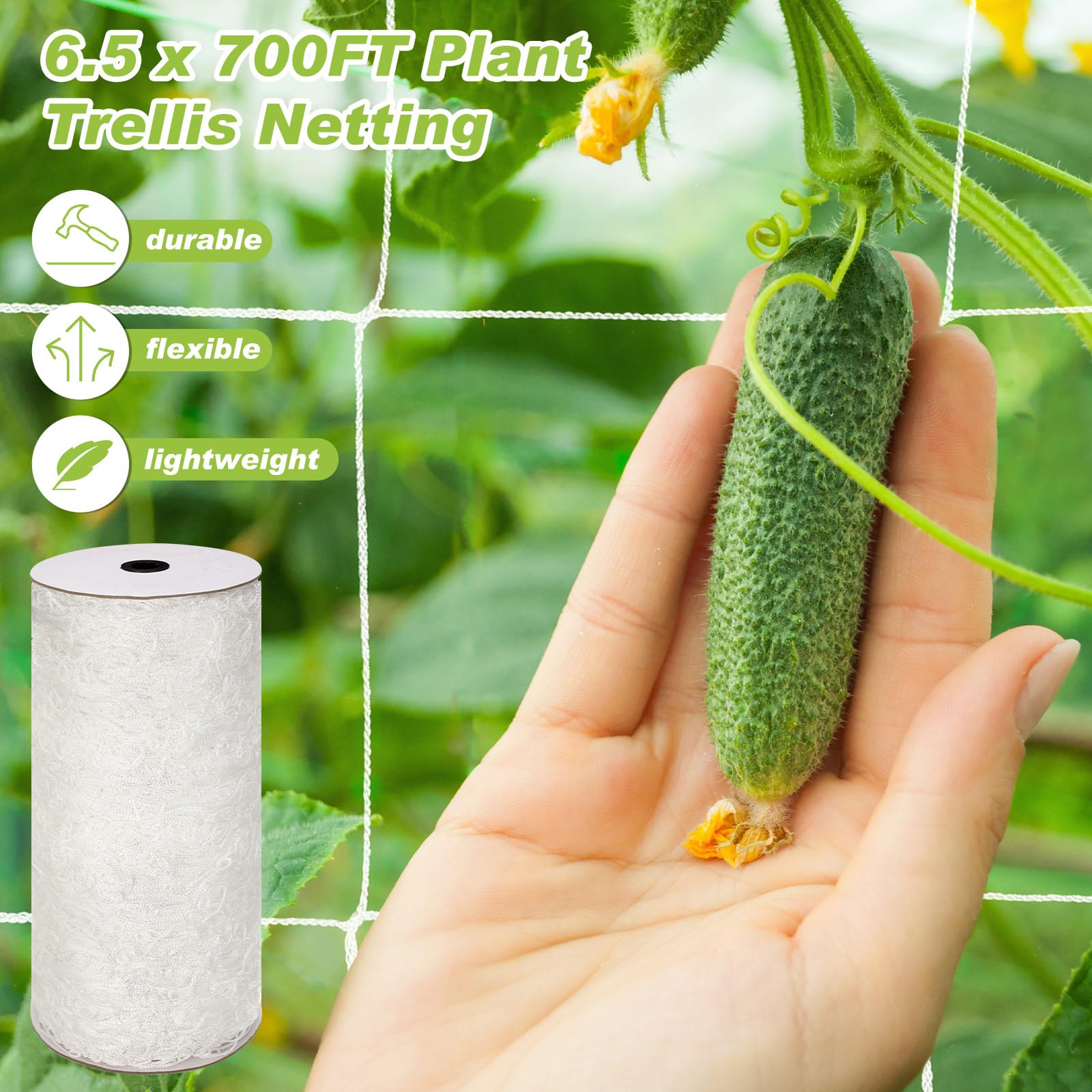 Snapklik.com : Berlune 6.5 X 700 Ft Trellis Netting Roll Soft Mesh ...