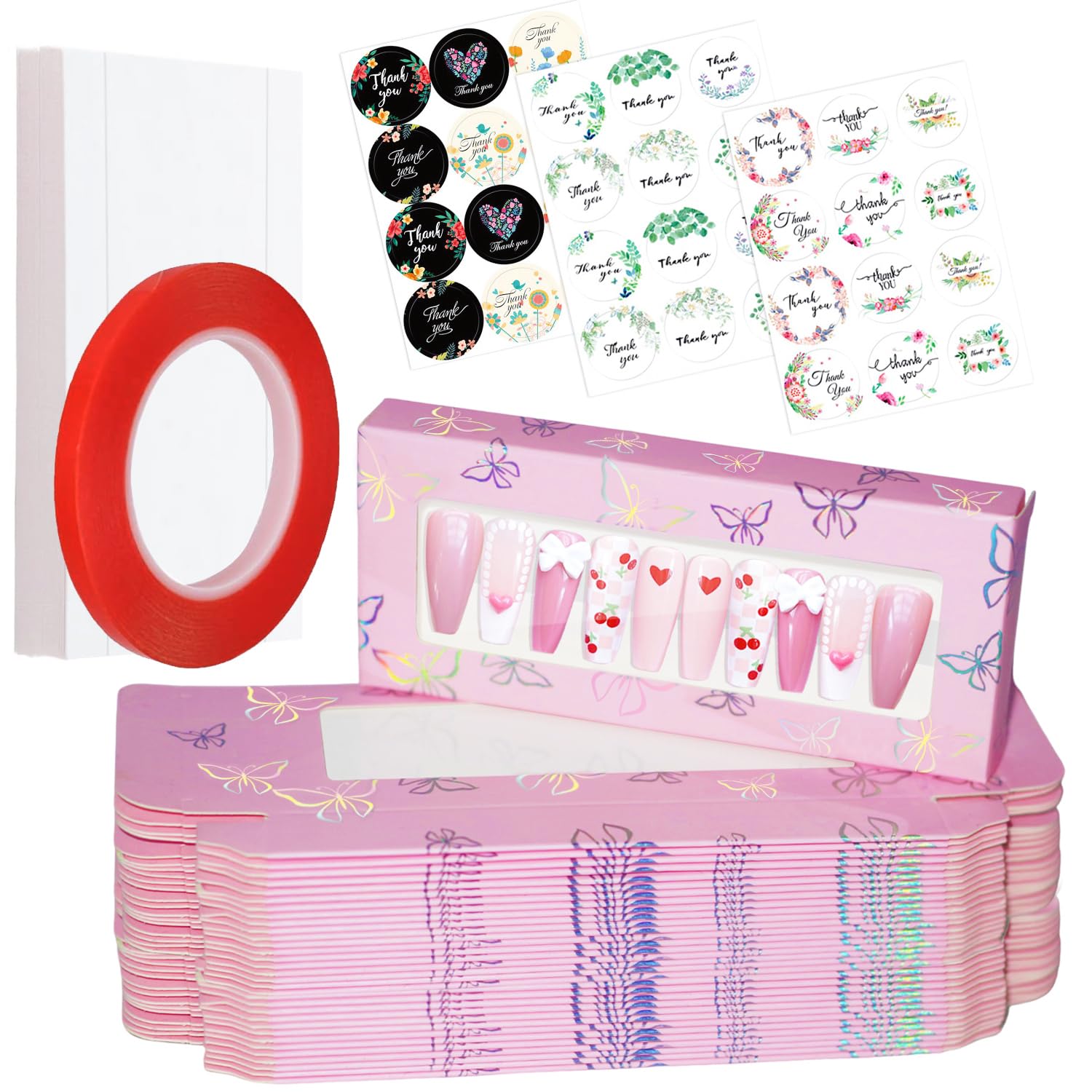 Amazon.com: 74PCS Empty Press on Nails Packaging Box Set Includes 35PCS ...