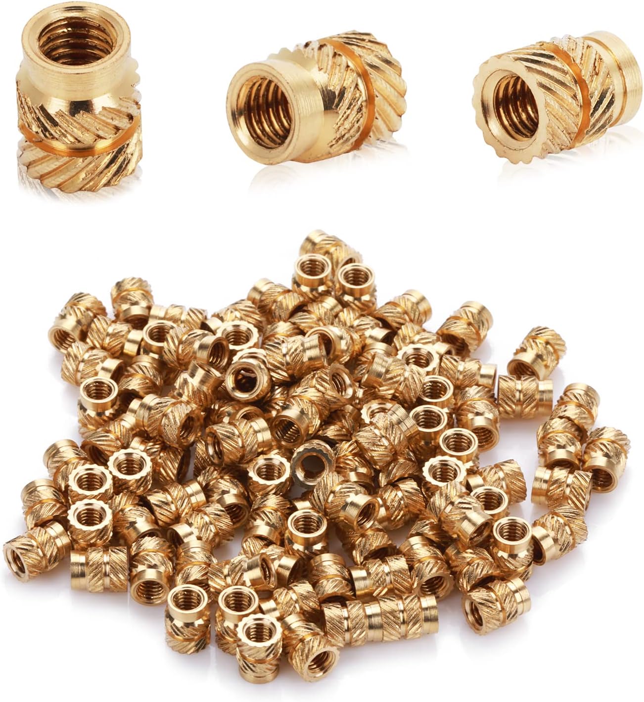 uxcell a16041800ux0636 M5 x 5mm 0.8mm Pitch Brass Knurled Threaded ...